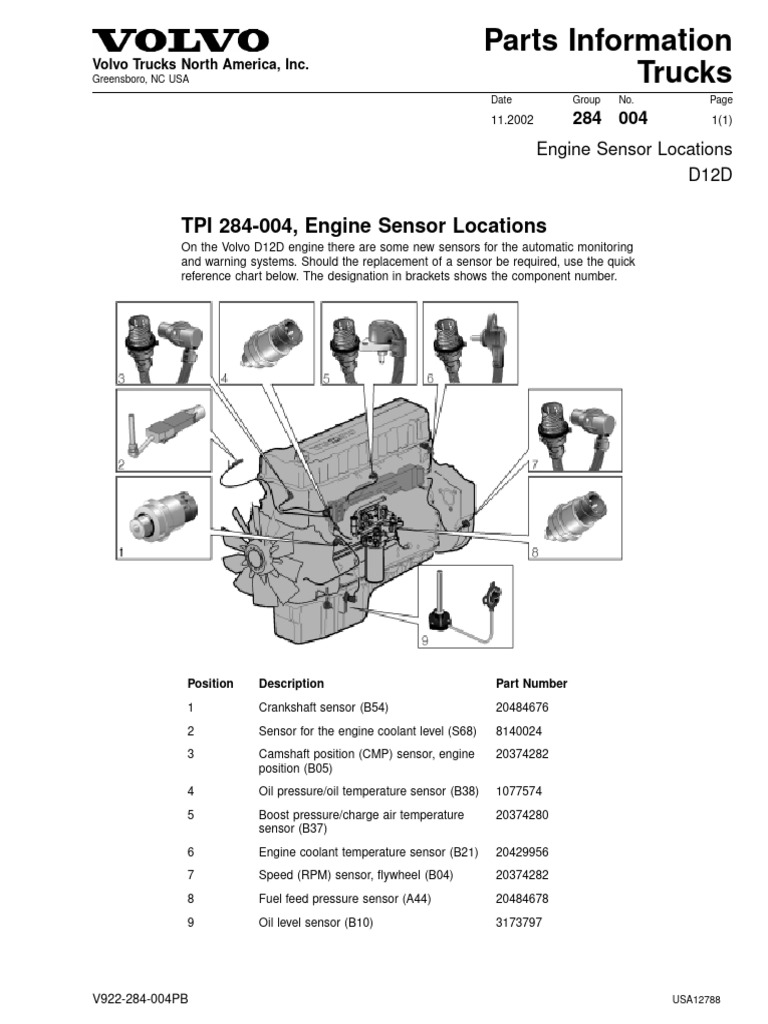 D12D Engine Sensor Locations Presisely | PDF