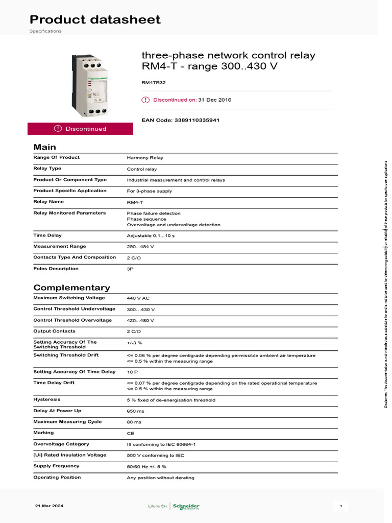 RM4TR32 Three-Phase Control Relay | PDF | Relay | Computer Engineering