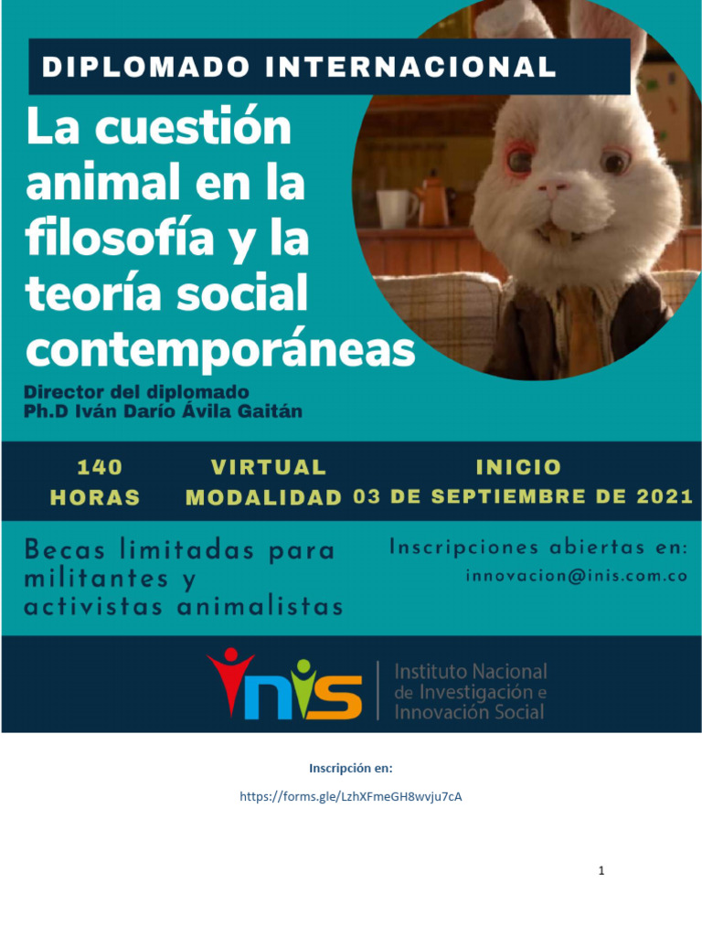Informativo La Cuestión Animal en La Filosofía y La Teoría Social ...