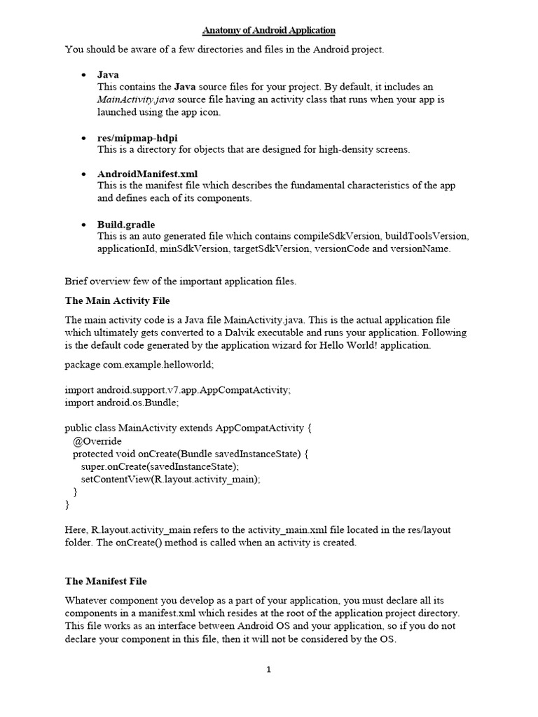 Anatomy Of Android Application Pdf Graphical User Interfaces