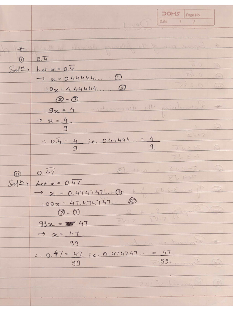 Maths Notes | PDF