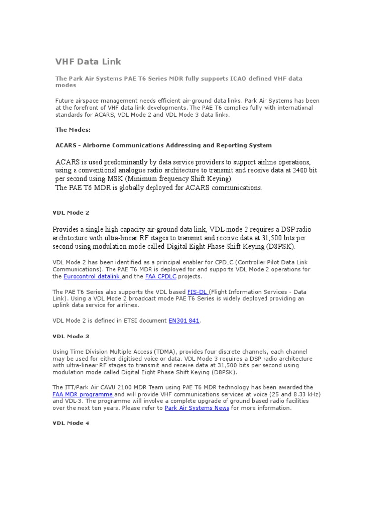 VHF Data Link - Range | PDF | Telecommunications Engineering ...