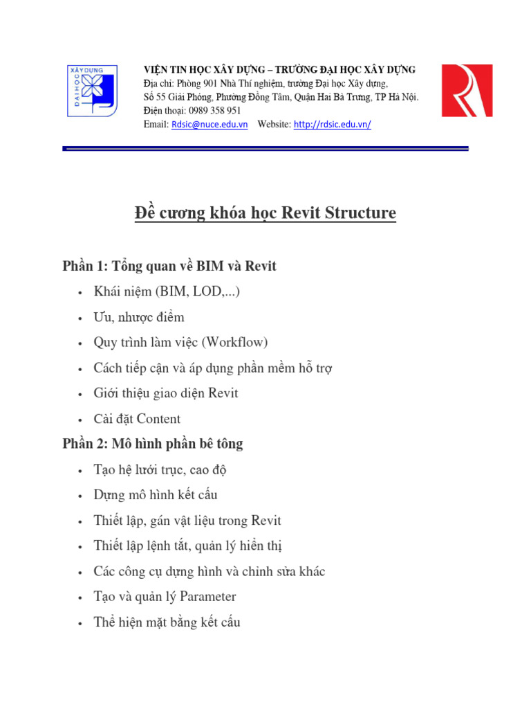 ĐỀ CƯƠNG CHI TIẾT KHÓA HỌC - RVS | PDF