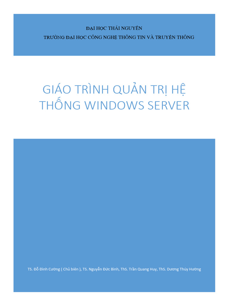 Giao Trinh Quan Tri He Thong Windows Server | PDF