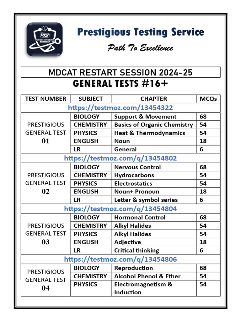 Registration Tests | PDF | Chemistry | Biology