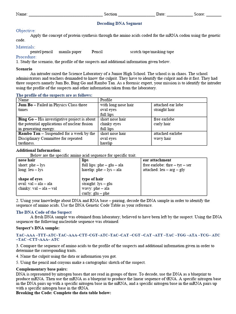 Decoding Dna | Download Free PDF | Dna | Genetic Code