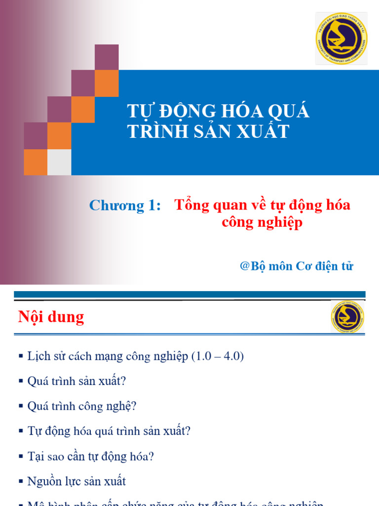 Ch1 - Tong Quan Tu Dong Hoa Cong Nghiep | PDF