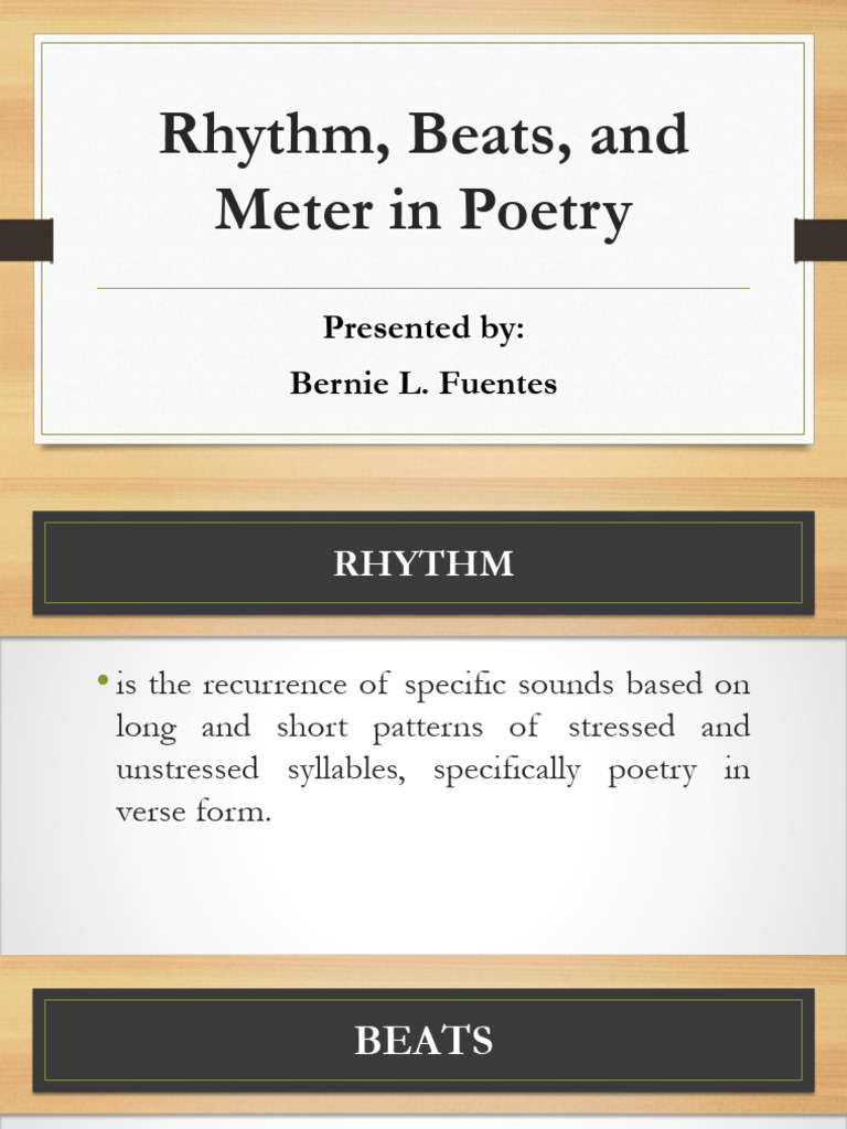 Rhythm Beats and Meter in Poetry. | PDF | Metre (Poetry) | Poetry