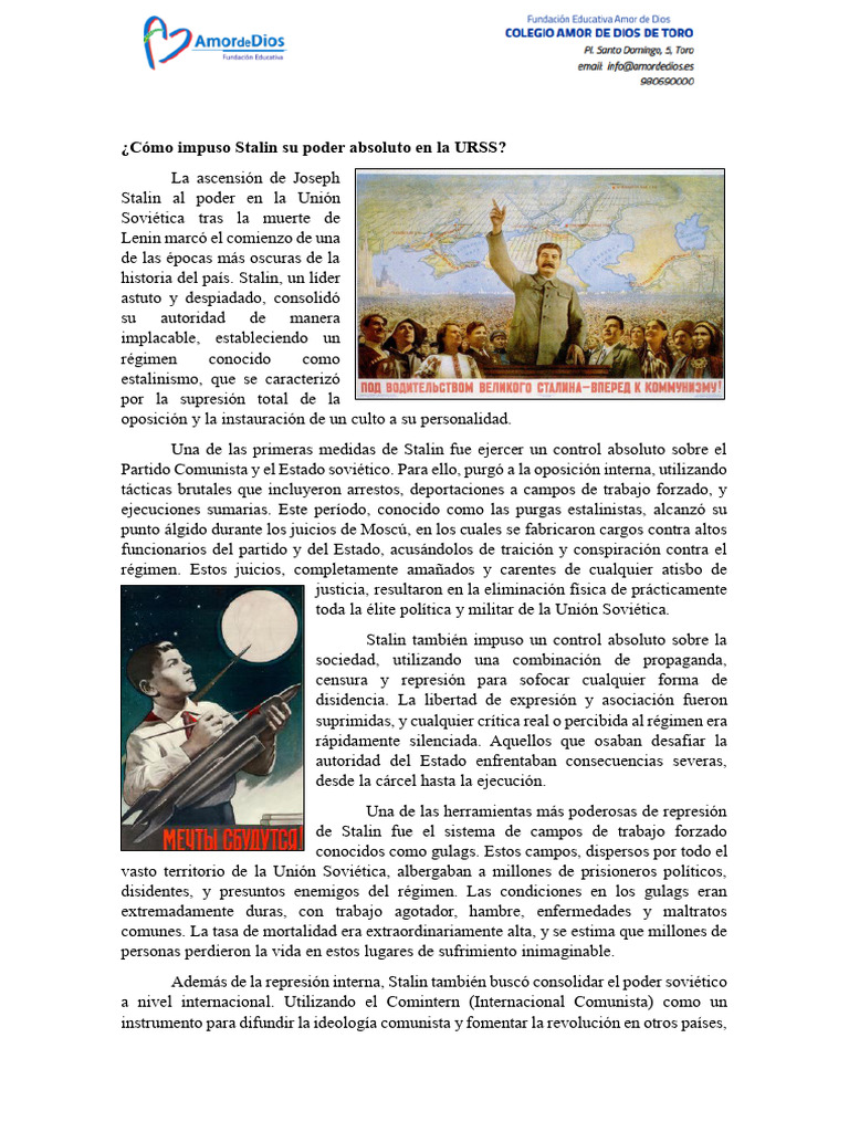 Stalin: Control Absoluto en la URSS | PDF | Joseph Stalin | Unión Soviética