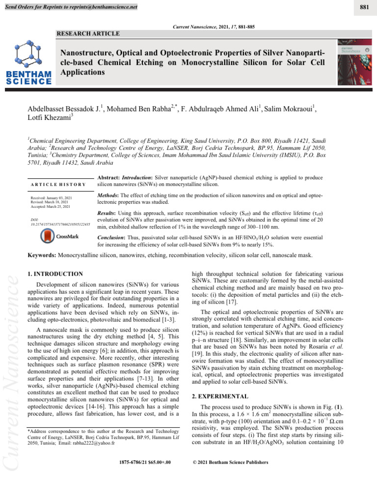 24 - Nanostructure, Optical and Optoelectronic Properties of Silver Nanoparticle - Based ...