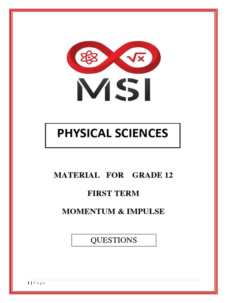 Grade 12 Momentum & Impulse Questions | PDF