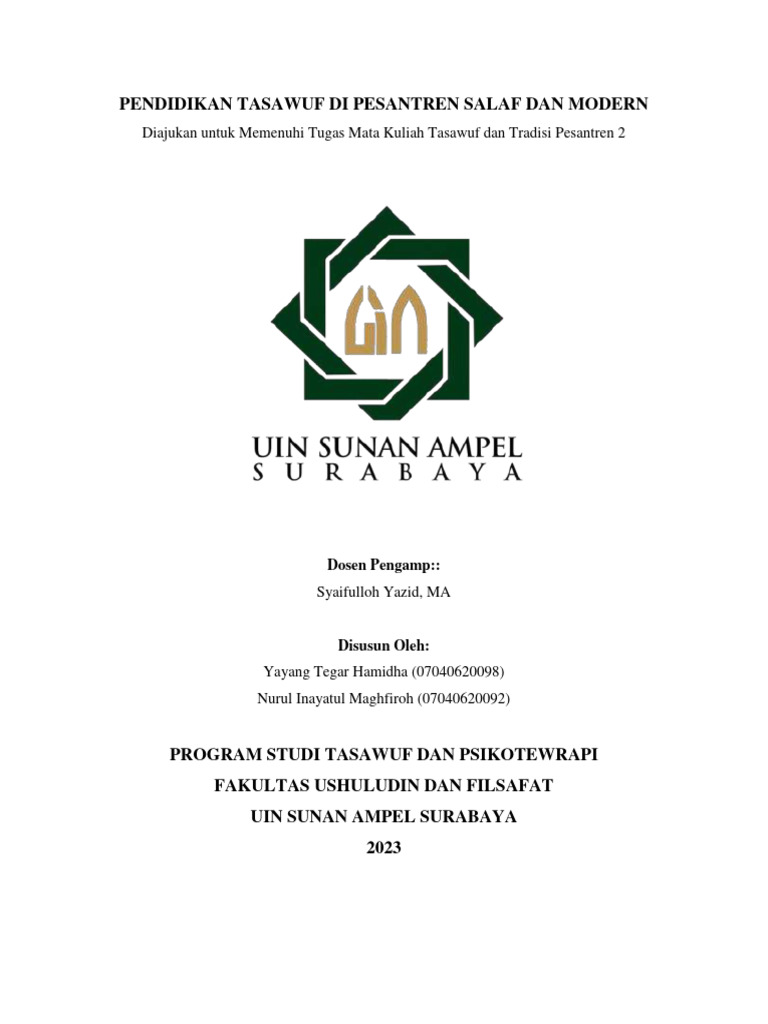 Pendidikan Tasawuf di Pesantren Salaf | PDF | Sains & Matematika ...