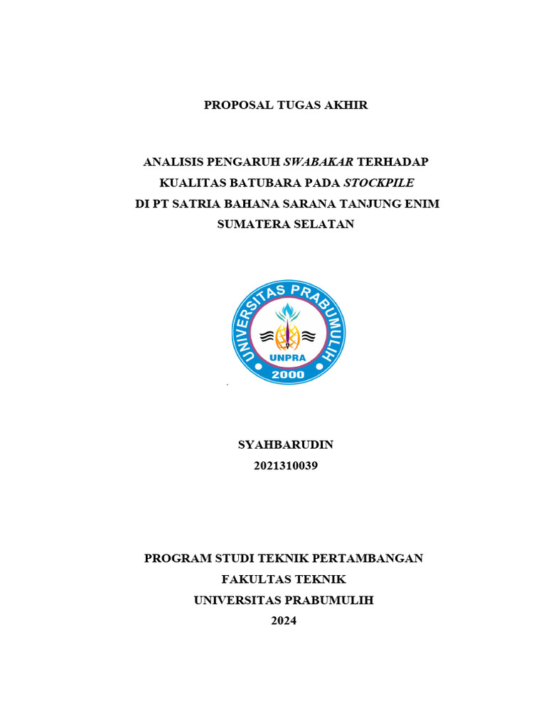PROPOSAL TUGAS AKHIR Syahbarudin | PDF