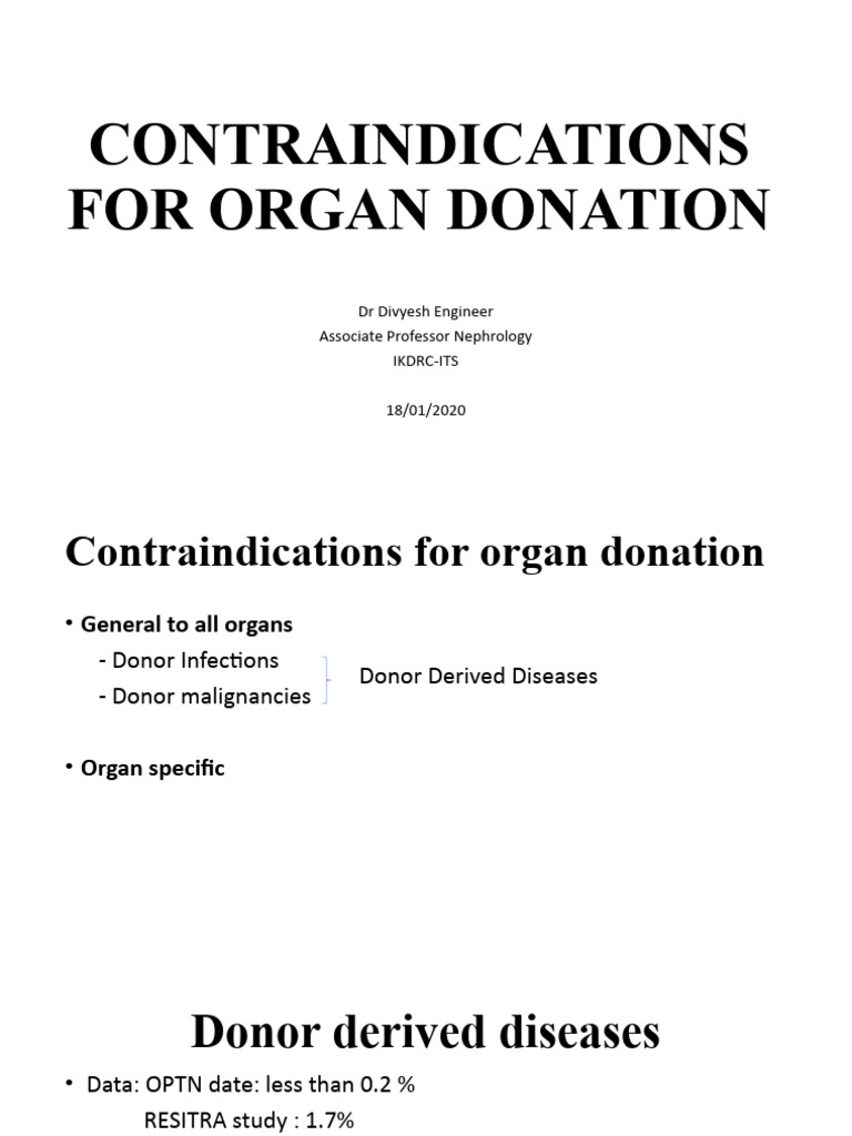 Contraindication To Organ Donation | PDF | Infection | Pneumonia