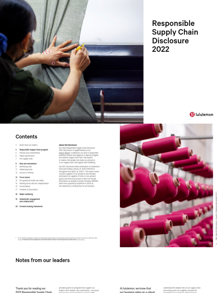 Lululemon's 2022 Supply Chain Report | PDF | Business