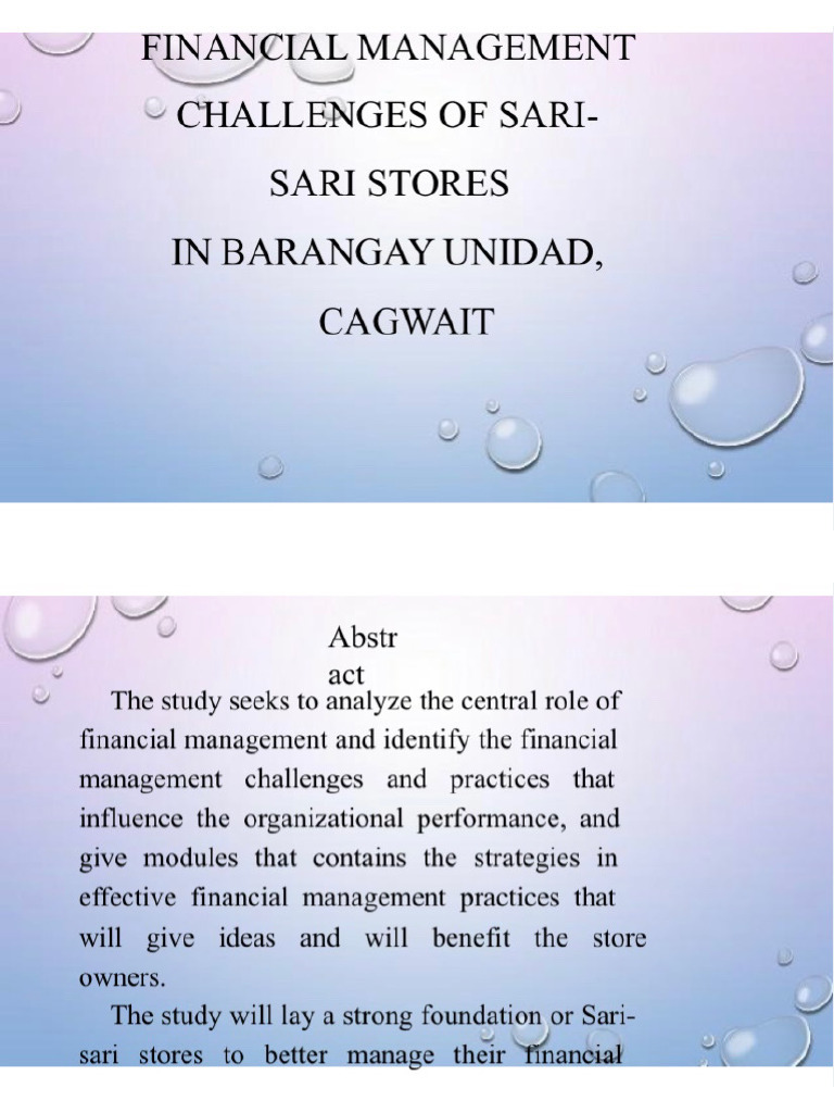 Financial Management Challenges of Sari Sari Stores :pfd. | PDF