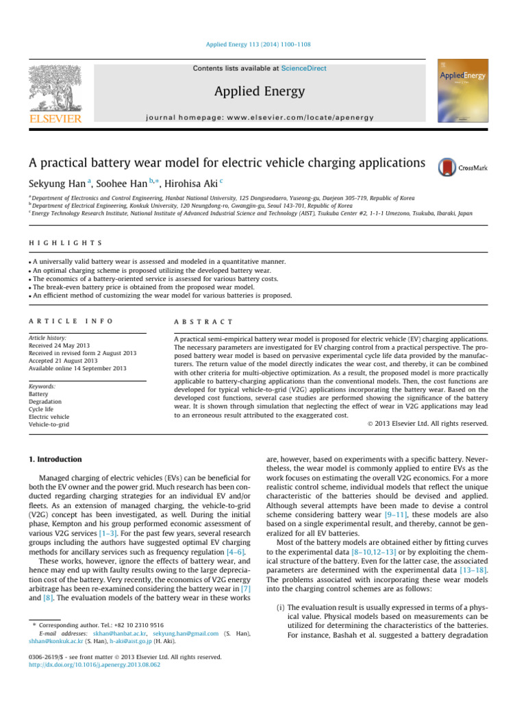 EV Battery Wear & Charging Model | PDF | Electricity | Electrical ...