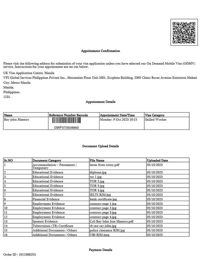 VFS Appointment | PDF | Visa Inc. | Payments