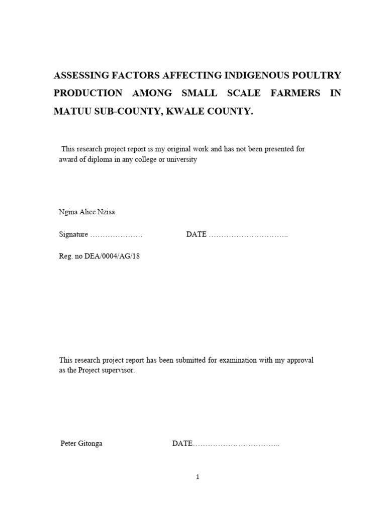 Indigenous Poultry Project (2) | PDF