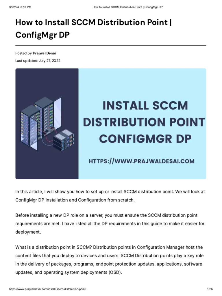 How To Install SCCM Distribution Point - ConfigMgr DP | PDF | Microsoft Windows | Ip Address