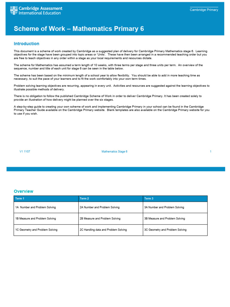 Maths P6 SOW | PDF | Numbers | Mathematics