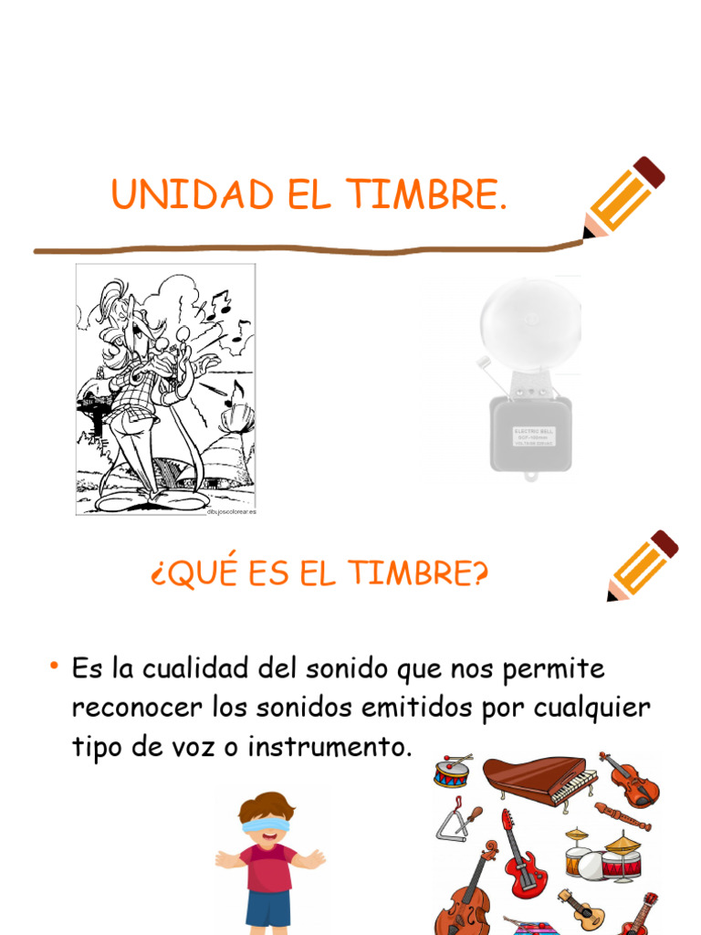 Unidad 4 El Timbre | PDF | Instrumentos de cuerda | Instrumentos musicales