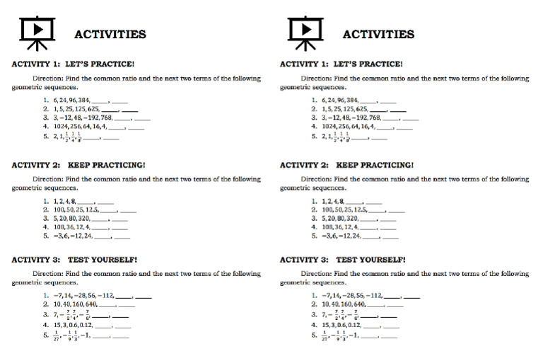 Geometric Sequences and Common Ratio | PDF