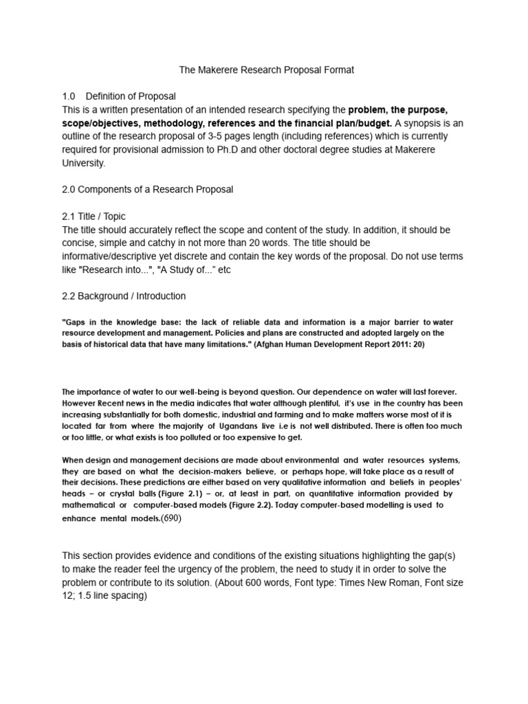 Makerere Research Format | PDF | Methodology | Water Resources
