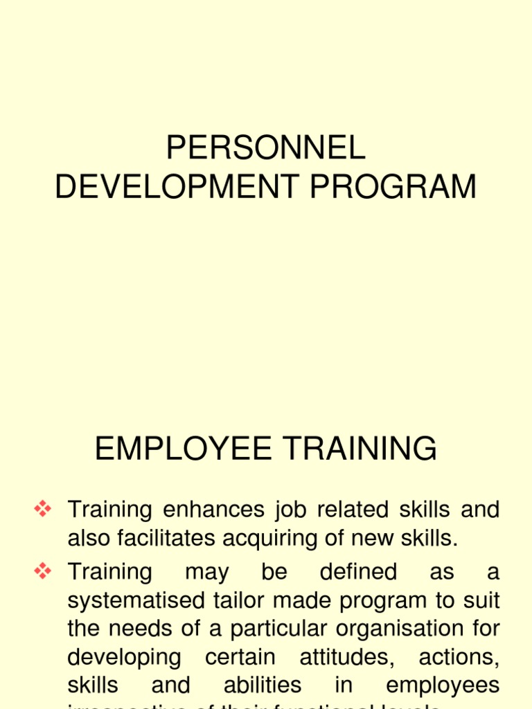 Personnel Development Program | PDF | Performance Appraisal | Mentorship