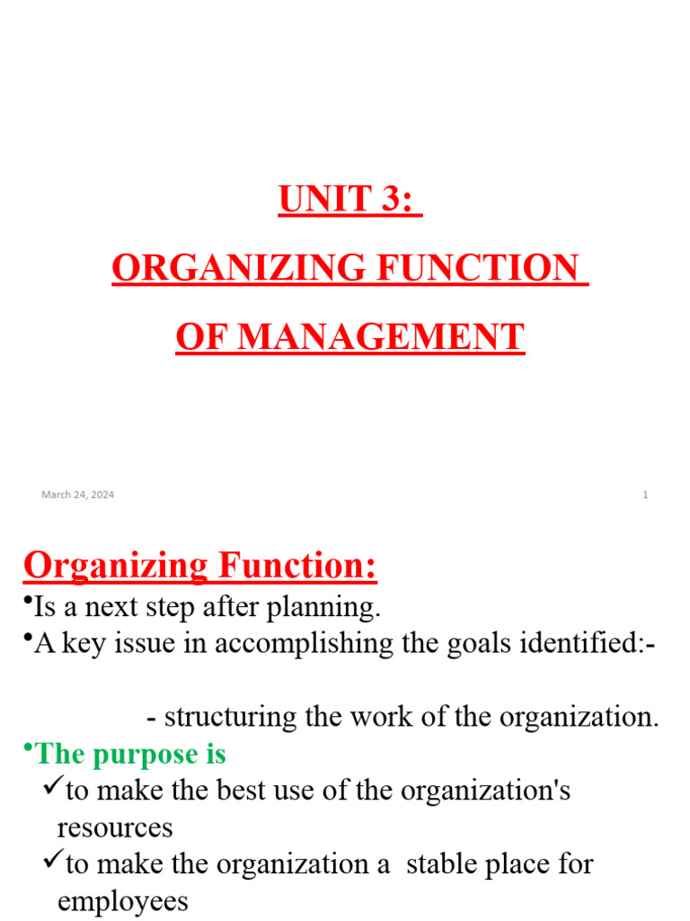 3 Organizing Function | PDF | Power (Social And Political ...