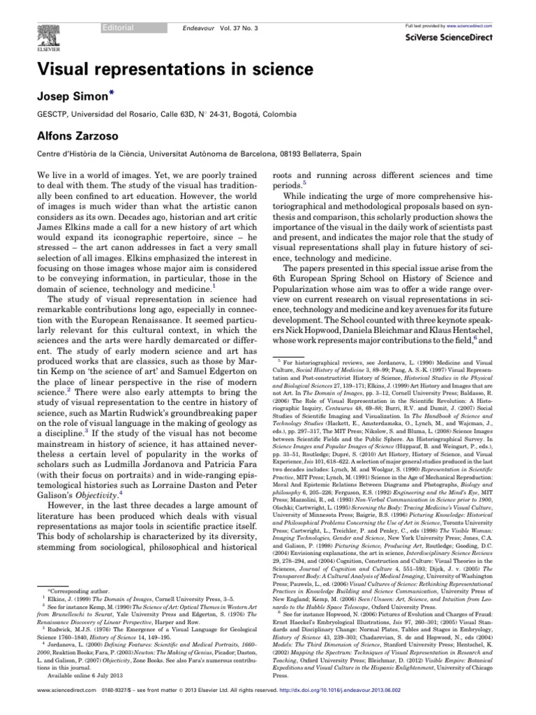 Visual Representations in Science | PDF | Science | History Of Science