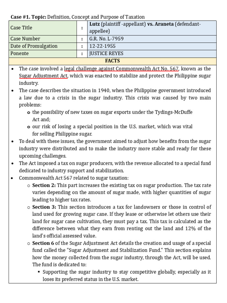 01 18 Tax Case Digests Notes Etc. | PDF | Taxes | Due Process Clause
