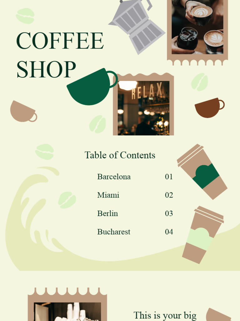 Coffee Shop Warm Company Profile Presentation Green Variant | PDF ...