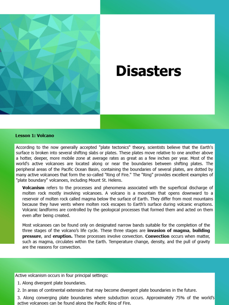 Disasters | PDF | Earthquakes | Volcano