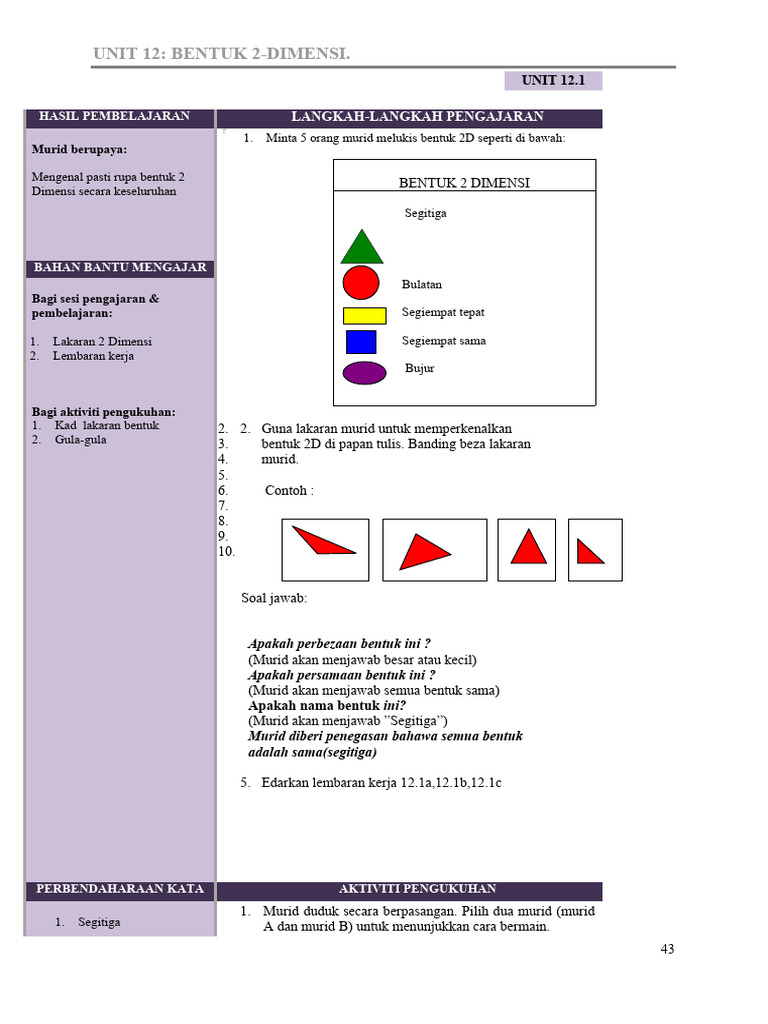 Unit 12: Bentuk 2-Dimensi | PDF