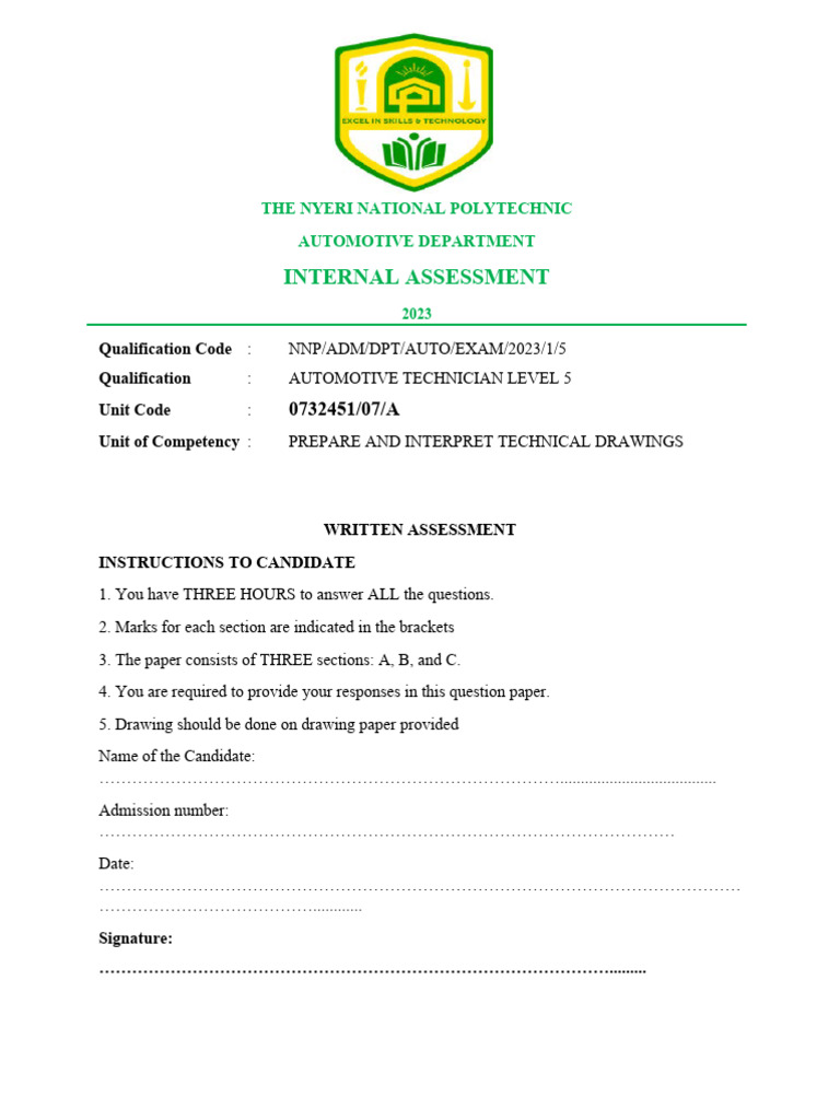 TD Aet Exam | PDF | Technical Drawing | Circle