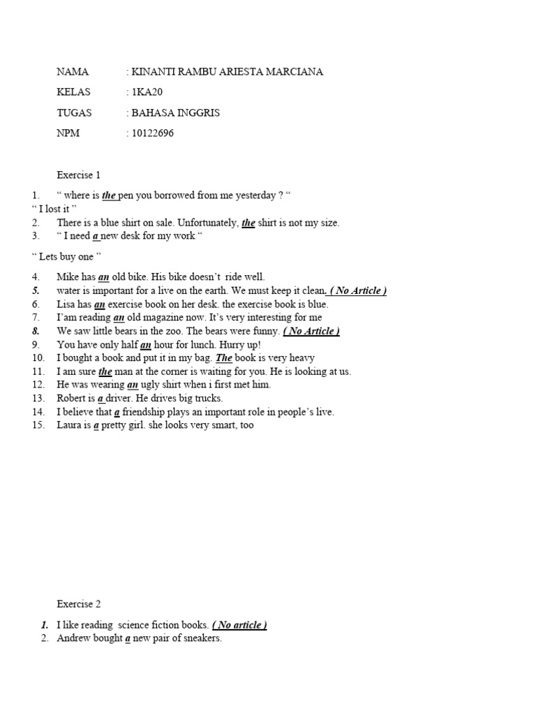Exercise 1-2 | PDF | Language Arts & Discipline | General Fiction