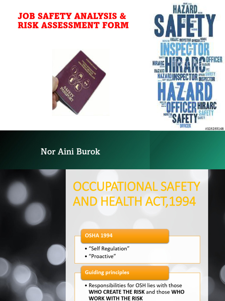 JSA JHA FYP Presentation Material | PDF | Occupational Safety And ...
