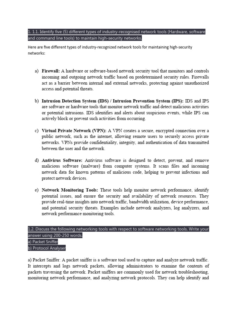 Essential Tools for High-Security Networks | PDF | Computer Security ...