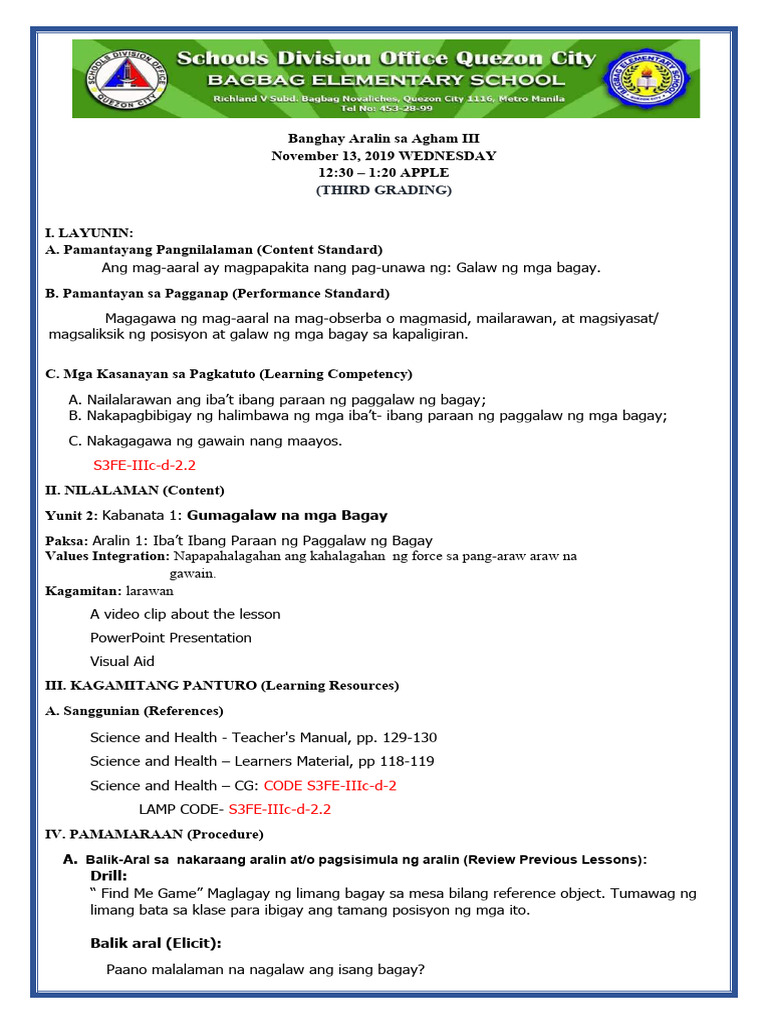 3rd Grading Cot | PDF