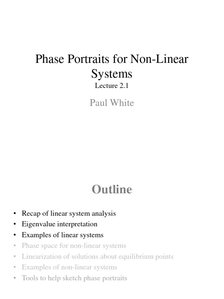 NonLinear Lecture 2.1 | PDF | Eigenvalues And Eigenvectors | Nonlinear ...