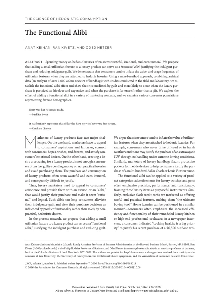 Keinan - The Functional Alibi | PDF | Luxury Goods | Brand