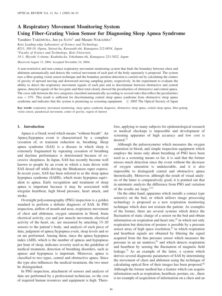 A Respiratory Movement Monitoring System Using Fiber-Grating Vision ...