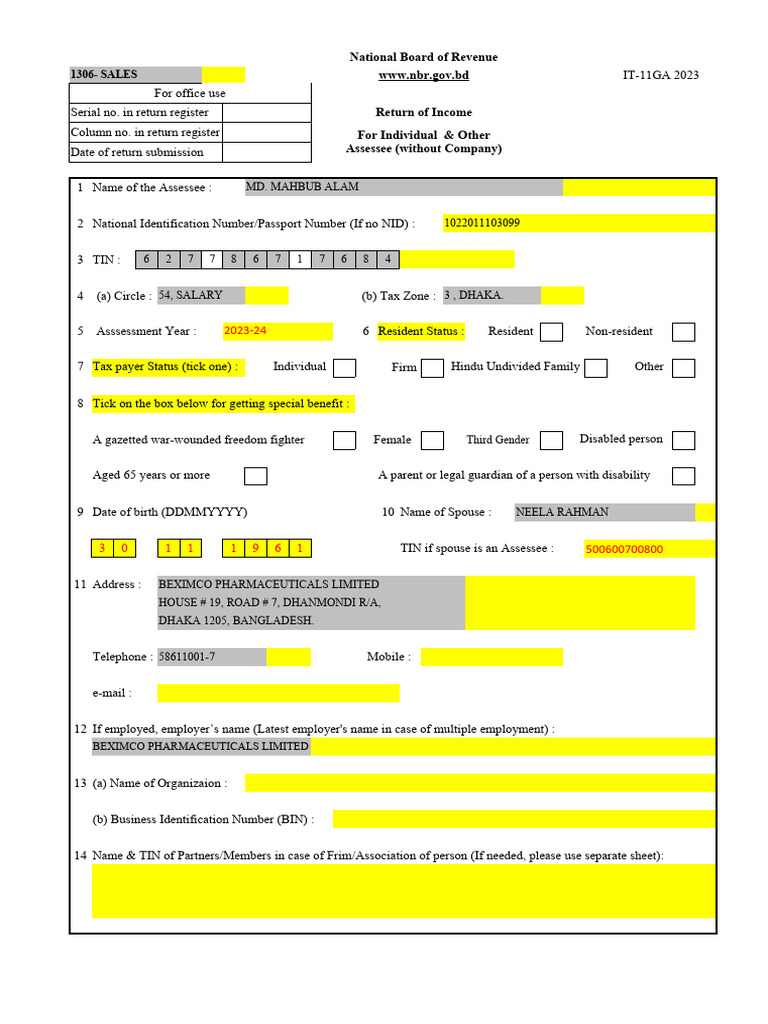TAX Return Template-Version-3 | PDF