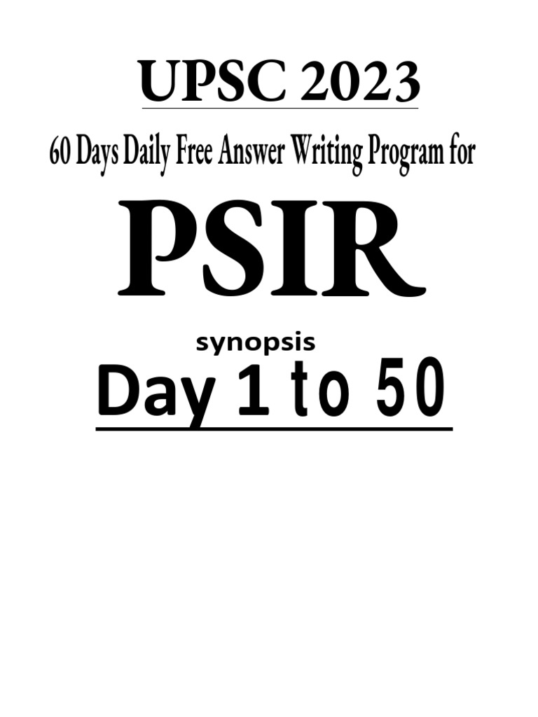 Only Ias Psir Day 1 To 50 Synopsis | PDF | Liberalism | Justice