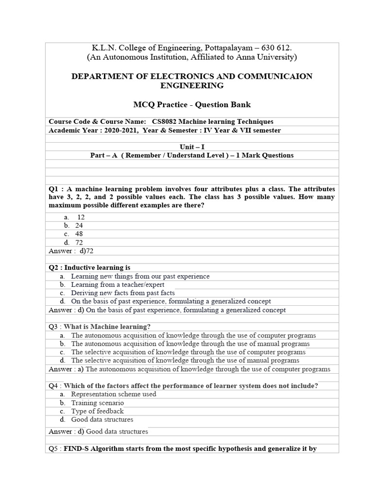 MCQ - Practice Question Template (16.11.2020) | PDF | Normal ...