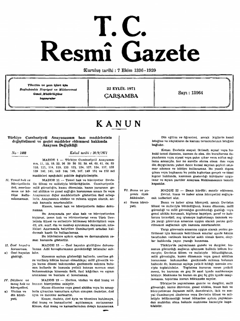 Re T.C. Smı Gazete: Kanun | PDF