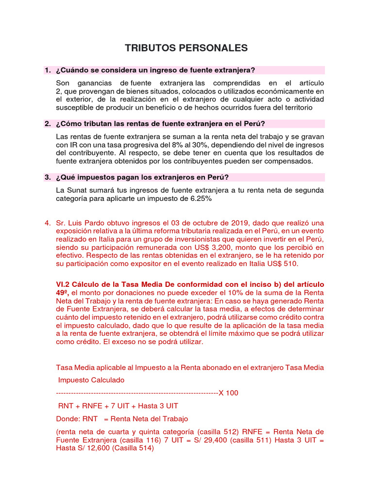 BALOTARIO DE TRIBUTOS PERSONALES | PDF | Seguro | Impuestos