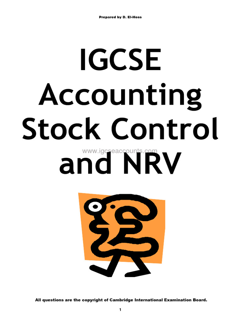 Igcse Accounting Stock Control and NRV Questions Answers | PDF ...