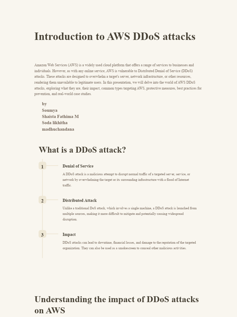 Introduction To AWS DDoS Attacks - Detailed | PDF | Denial Of Service Attack | Security